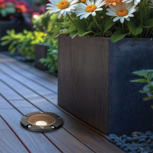 Savannah Outdoor Low Voltage Landscape Lighting Well Light, Black