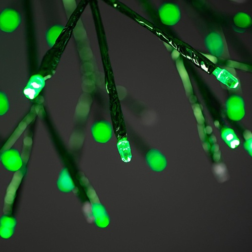 Green UltraBright Starburst Lighted Branches with Green LED Flashing ...