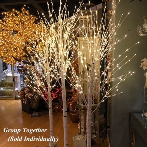 Warm White LED Birch Tree