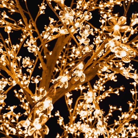 White LED Cherry Tree, Warm White Lights