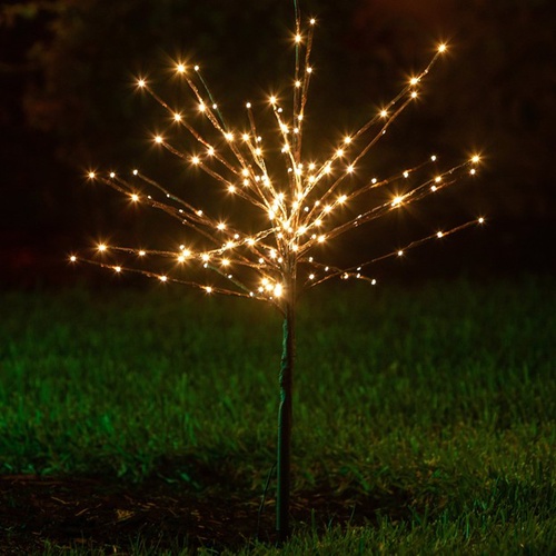 Brown Glimmer Spray Lighted Branches with Warm White LED Lights, 6 pc