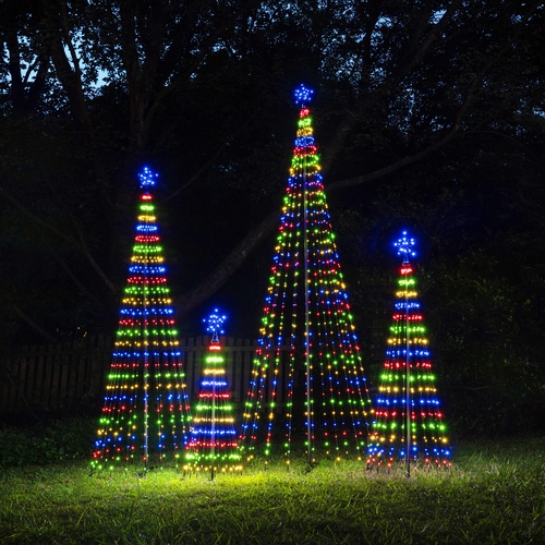Multicolor LED Animated Outdoor Lightshow Tree, Black Frame