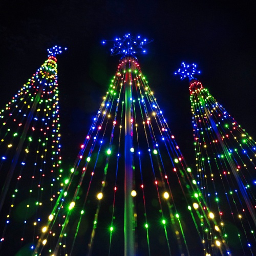 Multicolor LED Animated Outdoor Lightshow Tree, Black Frame