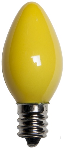 C7 Christmas Light Bulb - C7 Yellow Christmas Light Bulbs, Opaque