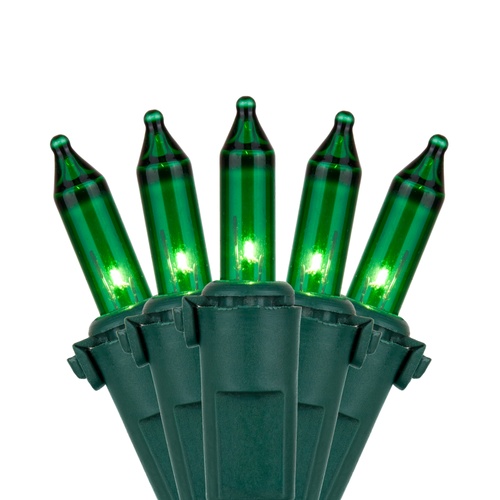 Christmas Lights - 50 Green Mini Christmas Lights, 6" Spacing, Premium ...