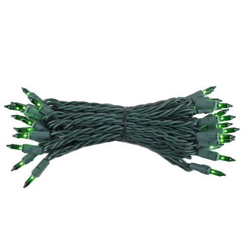 Christmas Lights - 35 Green Christmas Tree Mini Lights, 6" Spacing ...