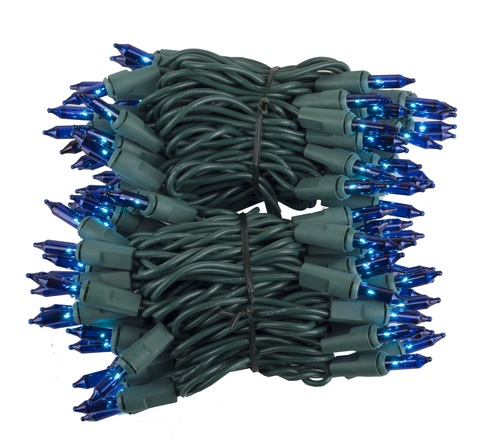 Christmas Lights - 100 Blue Christmas Tree Mini Lights, 2.5" Spacing ...