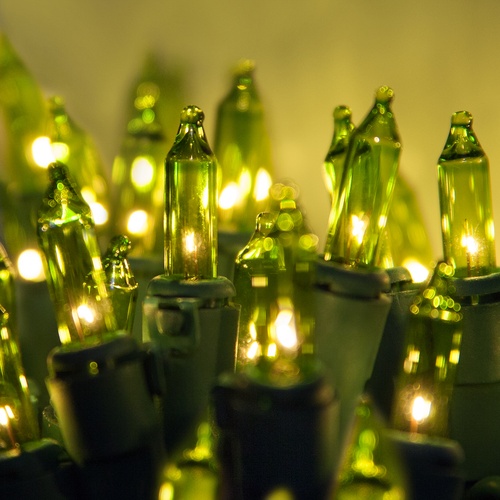 Christmas Lights - 50 Chartreuse Mini Christmas Lights, 6" Spacing ...