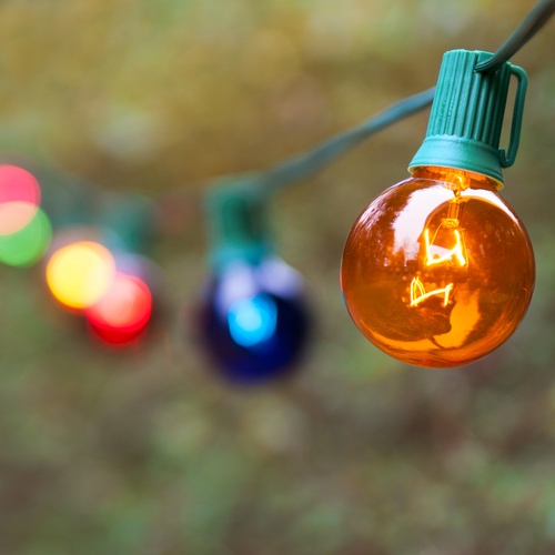 Christmas Lights - 25 G50 Transparent Multicolor Patio Lights