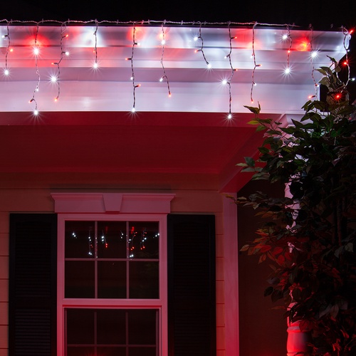 5mm Cool White, Red LED Icicle Lights