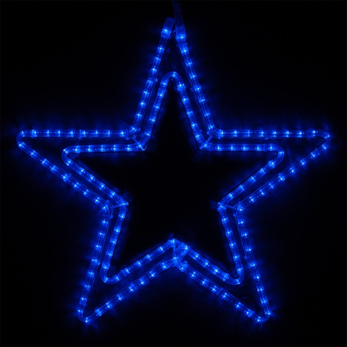 LED Double 5 Point Star, Blue Lights