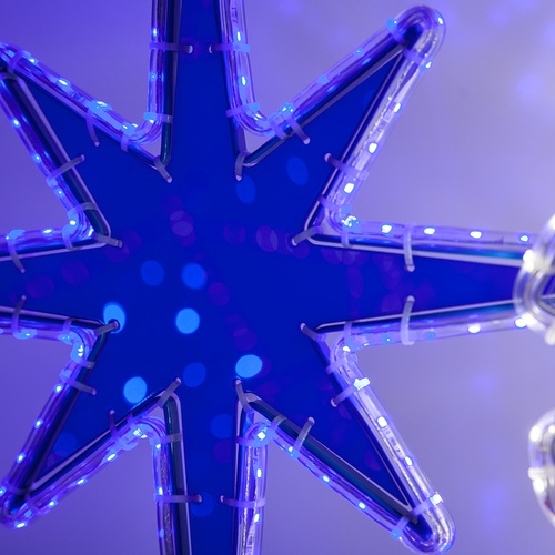 LED Bethlehem Star with Blue Acrylic Center, Blue Lights