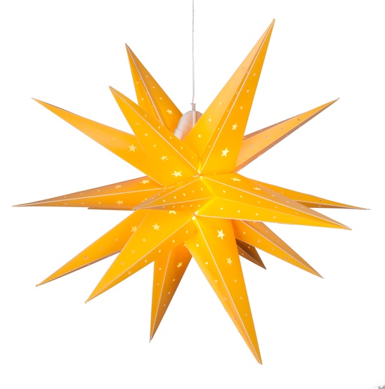 Aurora Superstar TM LED Fold-Flat Yellow Moravian Star Light, Outdoor Rated