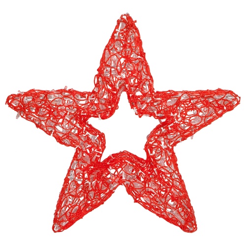 Wintergreen Lighting® LED Five Point Dimensional Star, Red Lights