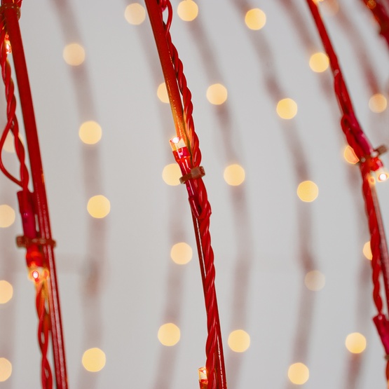 Red LED Christmas Light Ball, Fold Flat Red Frame