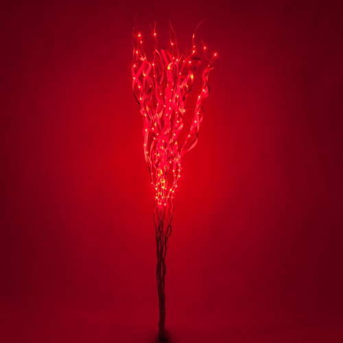 Red Curly Lighted Branches with Red LED Lights, 1 pc