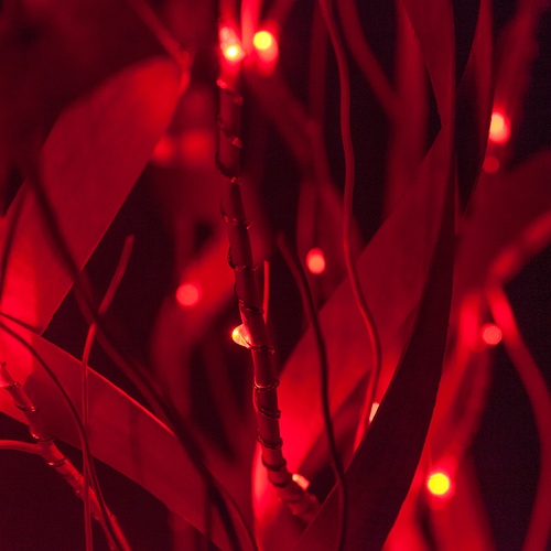 Red Curly Lighted Branches with Red LED Lights, 1 pc