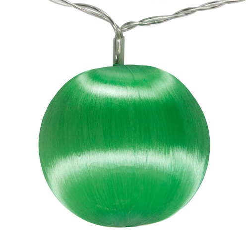 Novelty Lights - Battery Operated Green Ball Ornament Light Set, 10 ...