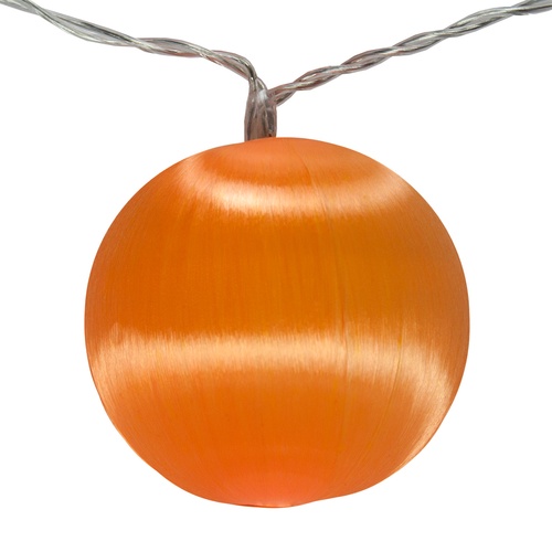 Novelty Lights - Battery Operated Orange Ball Ornament Light Set, 10 ...