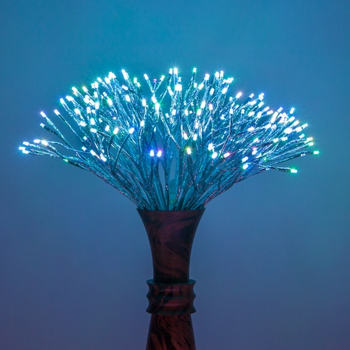 Silver Starburst Lighted Branches with RGB LED Lights, 1 pc