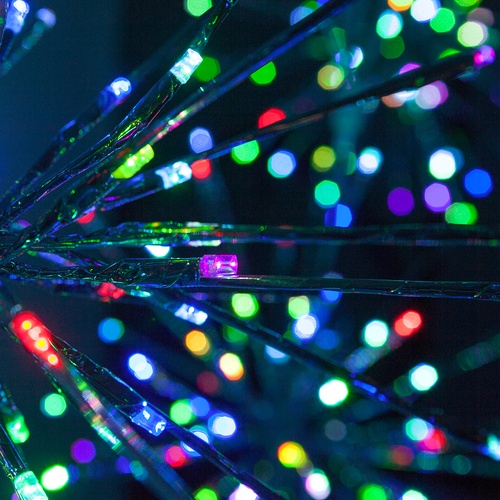 Silver Starburst Lighted Branches with Multicolor LED Color Change ...