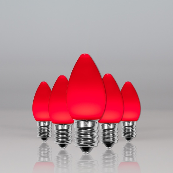 C7 Red Smooth OptiCore LED Christmas Light Bulbs