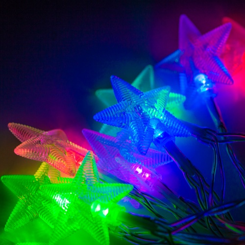 Battery Operated Lights - Battery Operated Red-Green-Blue Star Light ...
