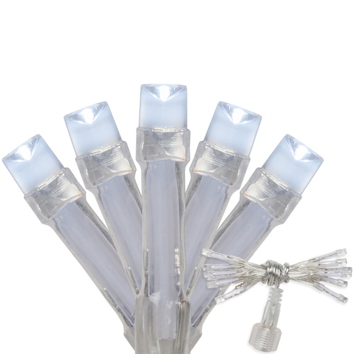 Aurora Superstar TM Light String, 12 Cool White LED Mini Lights, Clear Wire