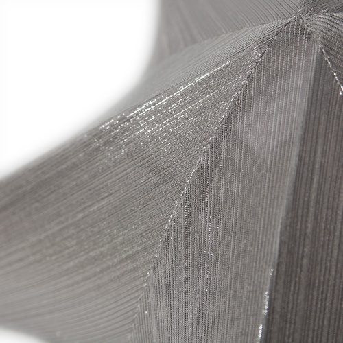 Fold Flat Silver Metallic Lame Christmas Star, Unlit