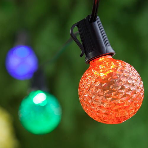 Patio Lights - Multicolor OptiCore LED Party Lights, G50 Bulbs on Black ...