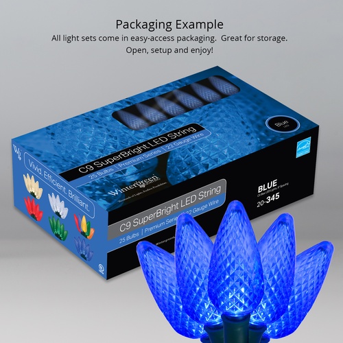 C9 Blue LED Christmas Lights