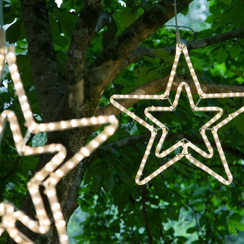LED Double 5 Point Star, Warm White Lights