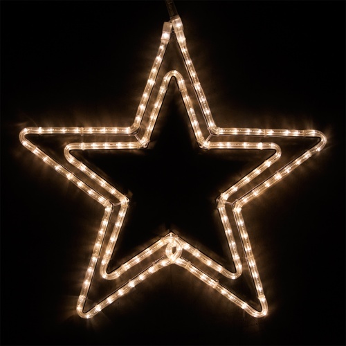 LED Double 5 Point Star, Warm White Lights