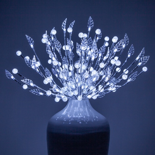 Silver Starburst Lighted Branches with Cool White LED Lights, 1 pc