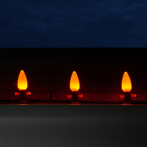 Halloween Lights - C9 Amber Smooth Opticore Commercial LED Halloween Lights
