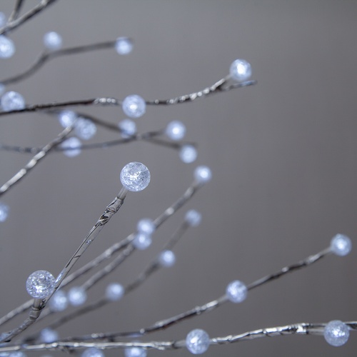 Silver LED Tree with Cool White Mini Globe Lights