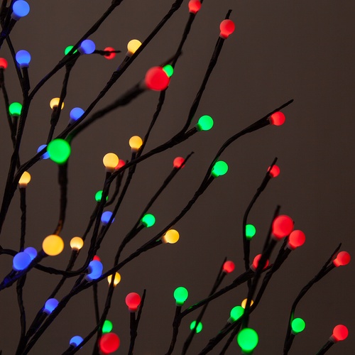 Brown LED Tree with Multicolor Mini Globe Lights