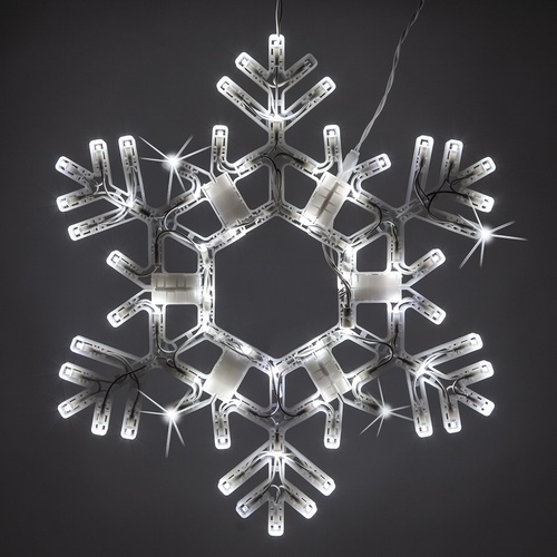 LED Folding Snowflake, Cool White Twinkle Lights