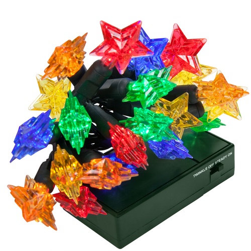 Battery Operated Lights - 20 Multicolor Battery Operated Star LED ...