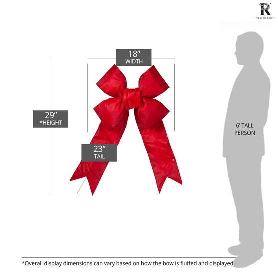 Red Structural 3D Nylon Christmas Bow