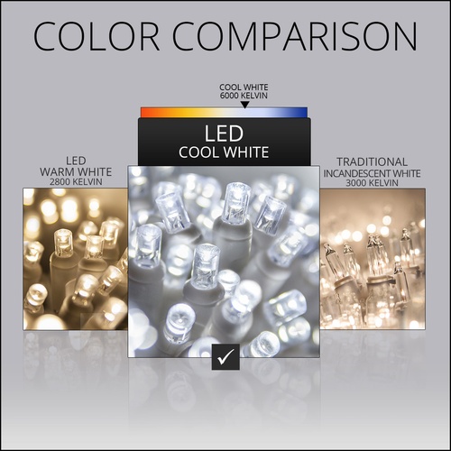 5mm Cool White LED Icicle Lights