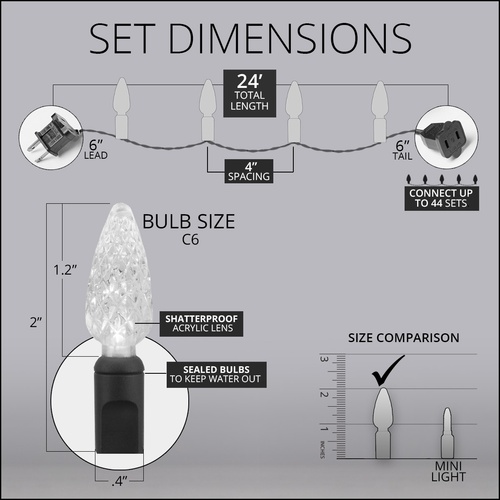 C6 Purple LED String Lights