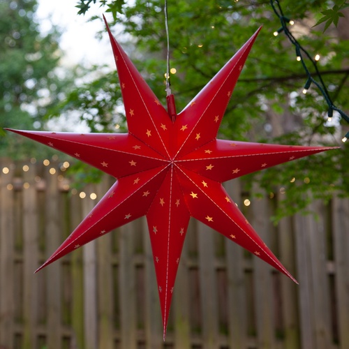 Aurora Superstar TM LED Fold-Flat Red 7 Point Star Light, Outdoor Rated
