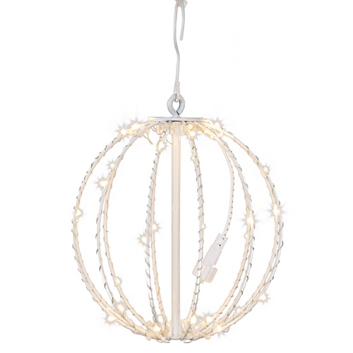 Warm White LED Fairy Christmas Light Ball, Fold Flat White Frame