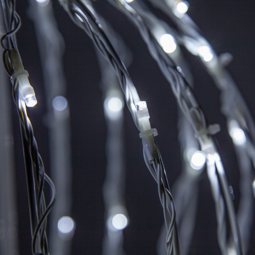 Cool White LED Christmas Light Ball, Fold Flat White Frame