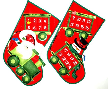 Christmas Stockings - 19" Countdown to Christmas Santa Advent Stockings ...