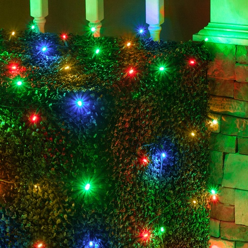 5mm Multicolor LED Net Lights, Green Wire
