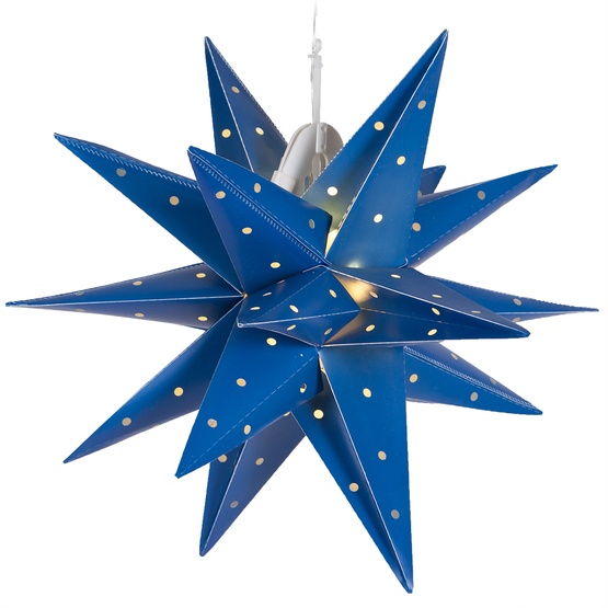 Aurora Superstar TM LED Fold-Flat Blue Moravian Star Light, Outdoor Rated