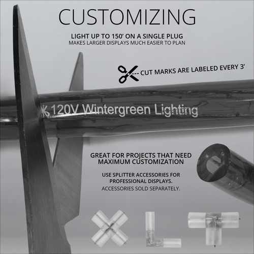 Clear Rope Light, 2 Wire 1/2", 120 Volt