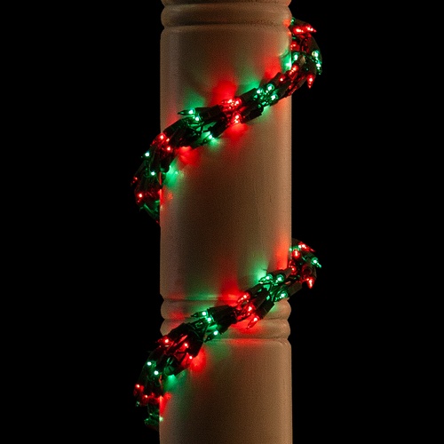 Garland Lights - 9' Garland Lights, 300 Red/Green Lamps, Green Wire
